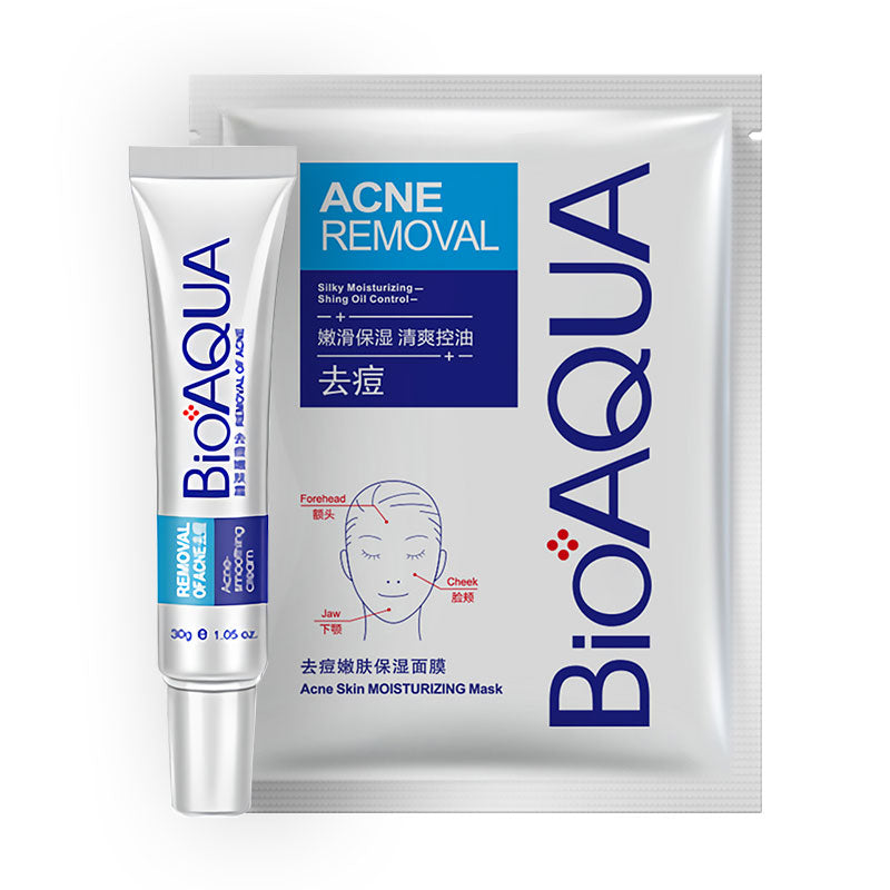 BIOAQUA Acne Removal Cream + Acne Removal Moisturizing Mask Pack of 2 ...